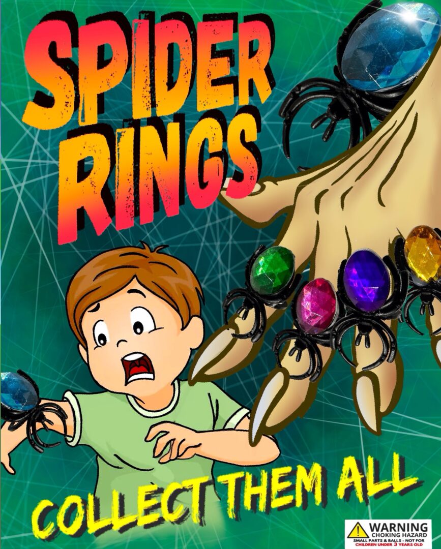 1" Spider Rings in Toy Capsules | Cardinal Novelty